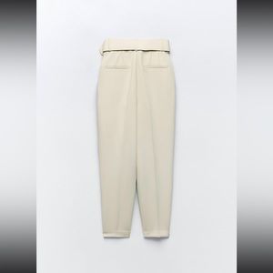 Zara | Pants & Jumpsuits | Zara High Waisted Belted White Pants | Poshmark